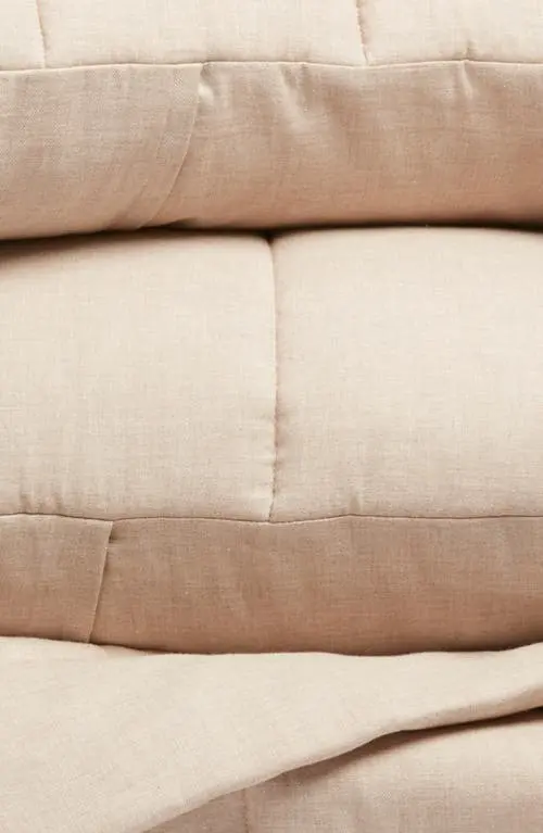 Nordstrom Organic Cotton Mélange Quilted Comforter & Shams Set - Tan Thread