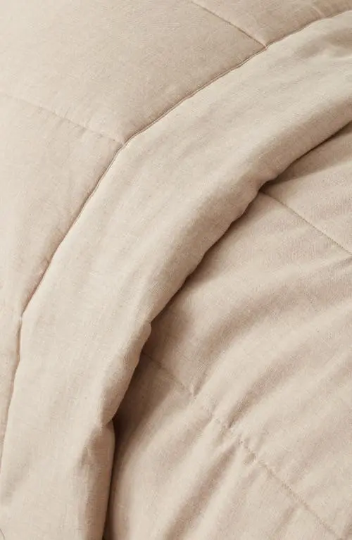 Nordstrom Organic Cotton Mélange Quilted Comforter & Shams Set - Tan Thread