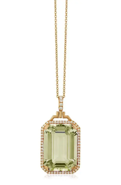 Goshwara Gossip Emerald-cut Prasiolite Pendant Necklace - Translucent Green
