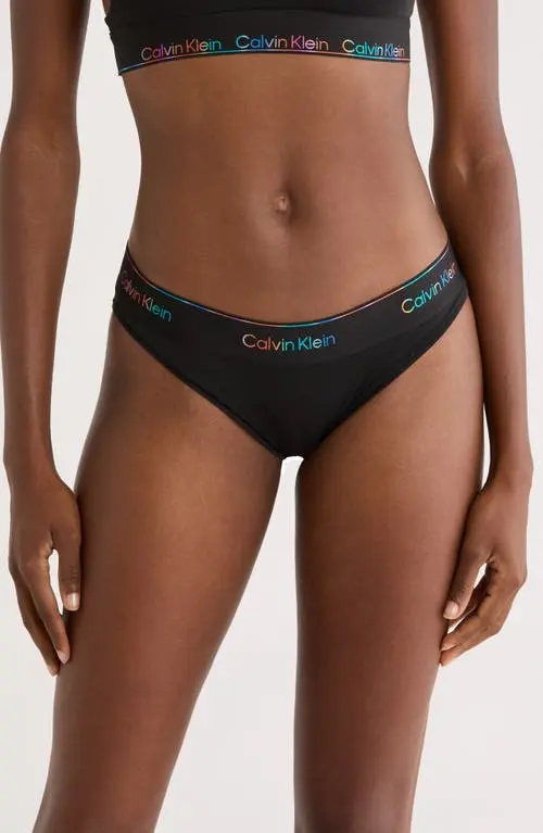 Calvin Klein Icon Pride Cotton Blend Bikini Bottoms - Black
