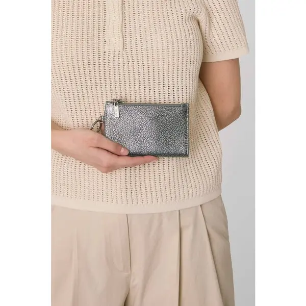 THE SAK Encino Leather Card Wallet - Dark Silver