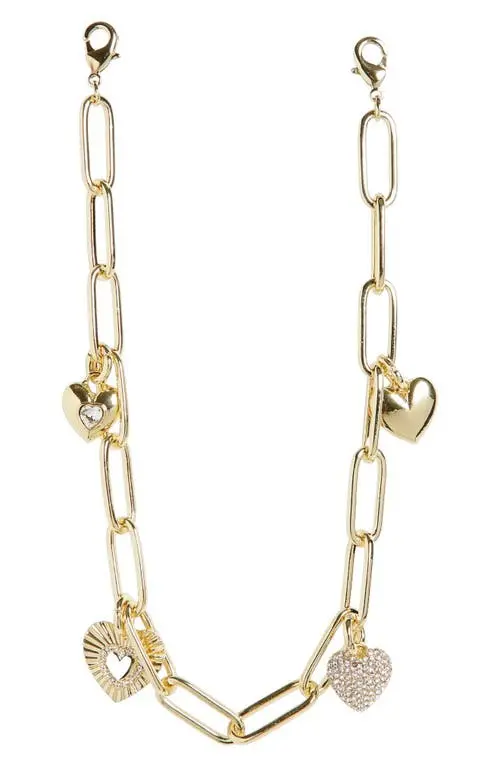 Baublebar Hera Pave Heart Charm Phone Wrist Strap - Gold/ Clear