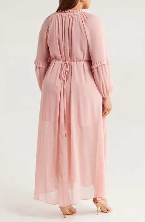 Socialite Metallic Floral Print Maxi Dress In Blush - 72% Off | Editorialist