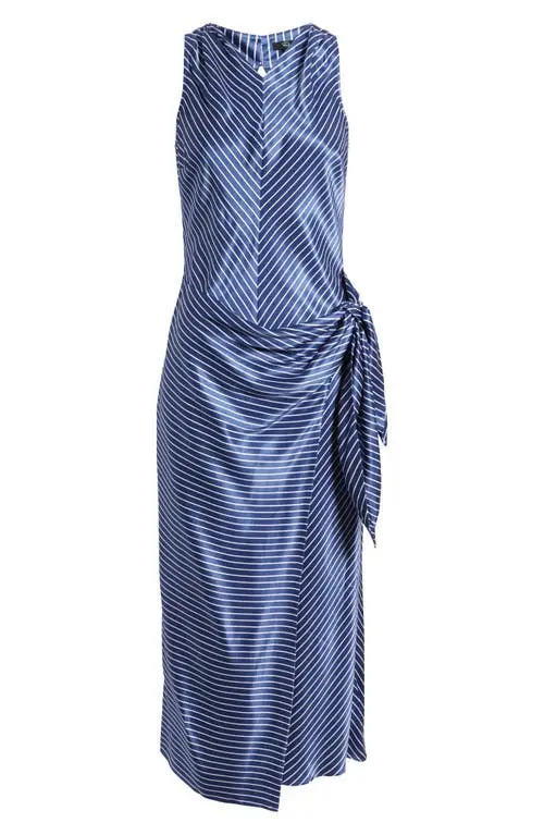 Rails Cairo Tie Waist Sleeveless Satin Midi Dress