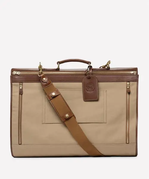 Ghurka Packet No. 83 Garment Bag - Khaki Twill / Vintage Chestnut