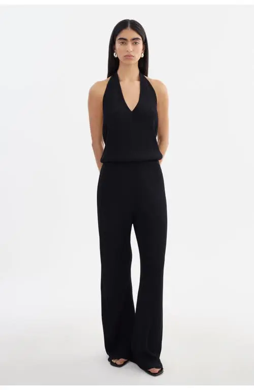 LAMARQUE Nuria Rib Knit Jumpsuit - Black