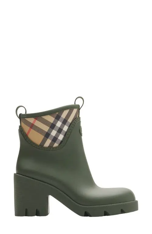 Burberry Marsh Stamp Heel Rain Boots - Loch