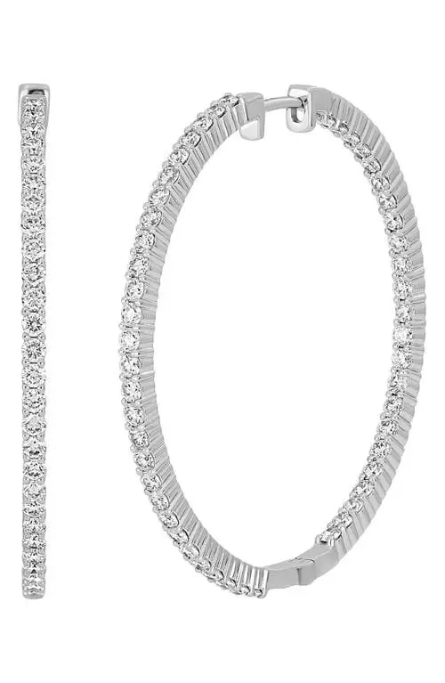 Bony Levy Audrey Diamond Inside Out Hoop Earrings - White