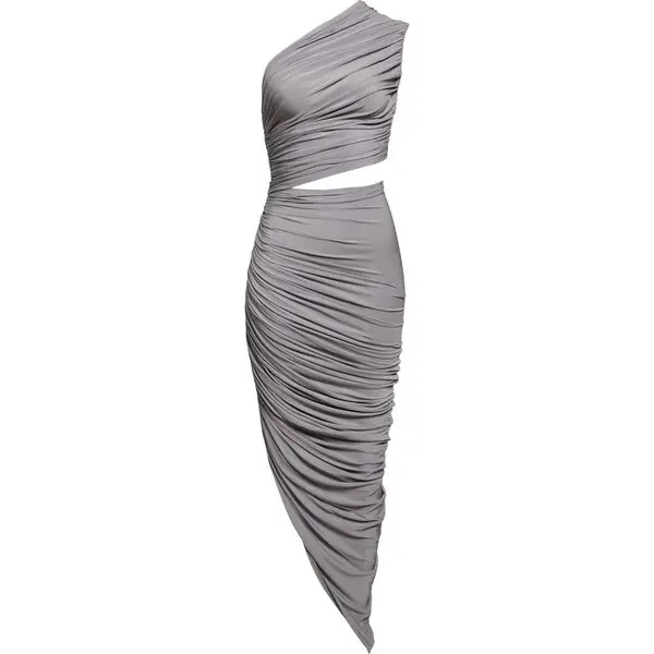 Alaïa Cutout Soft Jersey Dress - Gris Persan