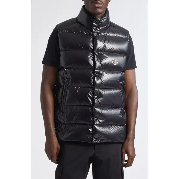 Moncler Tibb Water Repellent Down Puffer Vest - Black/black
