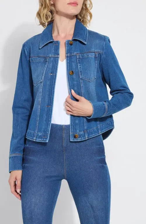 Lyssé Classic Denim Trucker Jacket - Mid Wash