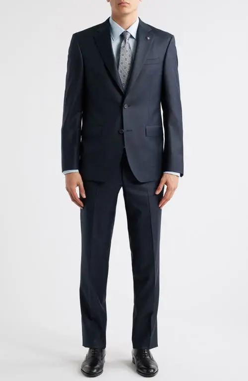 JACK VICTOR Stacey Trim Fit Solid Stretch Super 110s Suit - Navy
