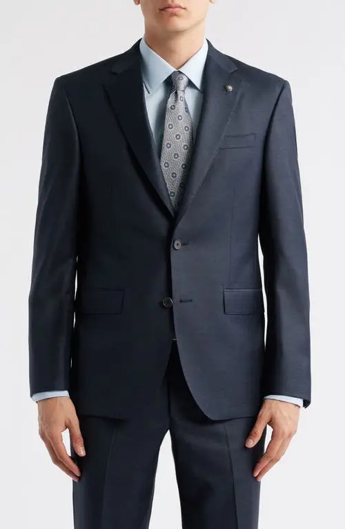 JACK VICTOR Stacey Trim Fit Solid Stretch Super 110s Suit - Navy