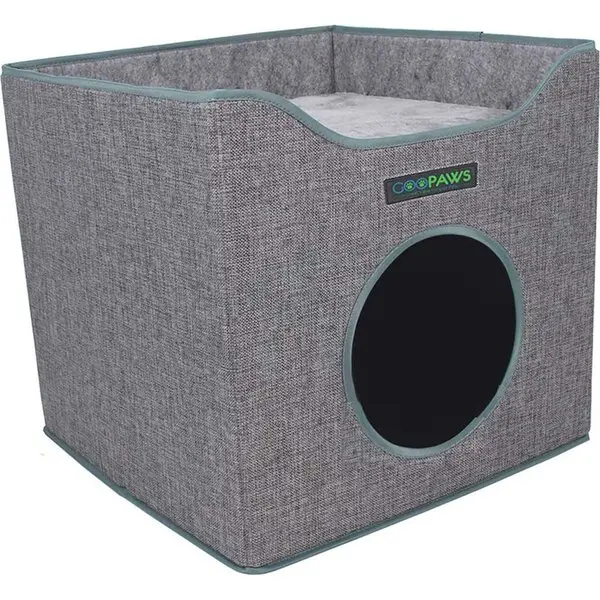 JESPET Foldable Cat Condo House - Gray