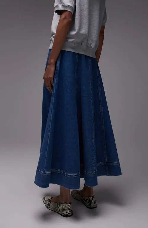 Topshop Full Denim Maxi Skirt