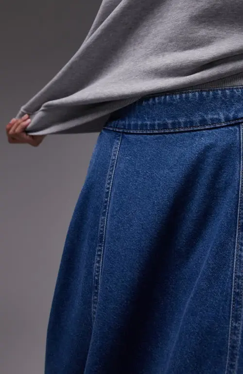 Topshop Full Denim Maxi Skirt