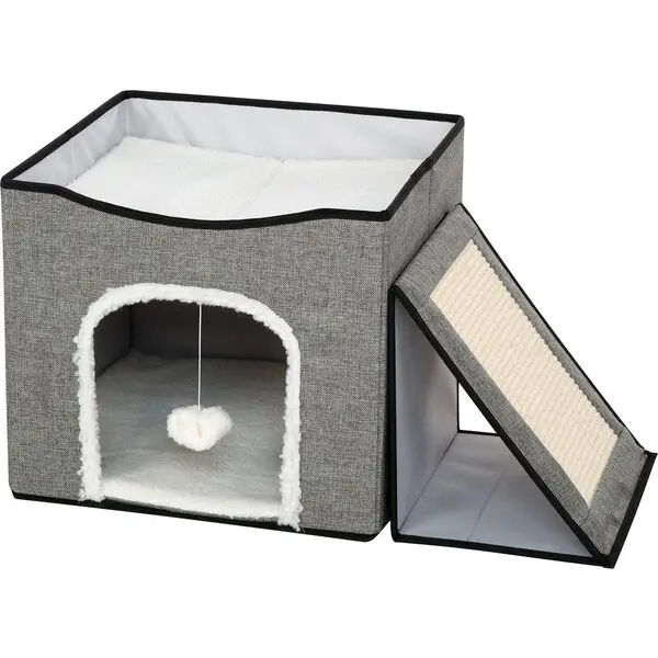 ETNA PRODUCTS Foldaway Cat Condo & Play Center - Gray