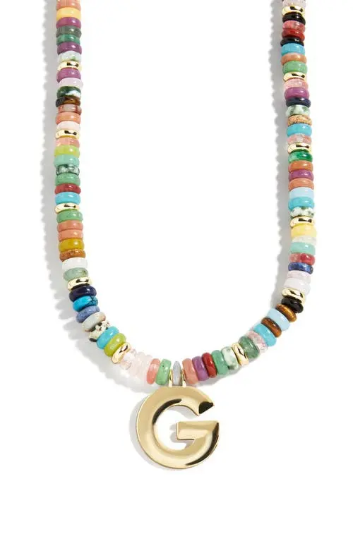 Baublebar Marcela Initial Pendant Necklace - Gold - G