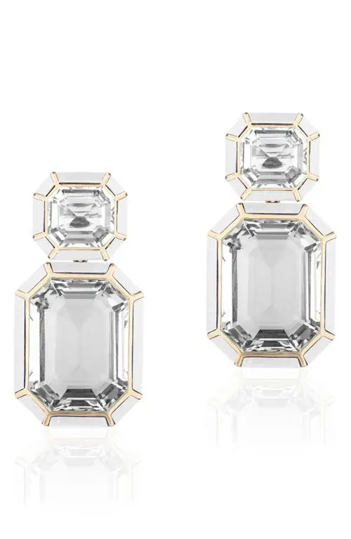 Goshwara Mélange Emerald-cut Drop Earrings - Clear