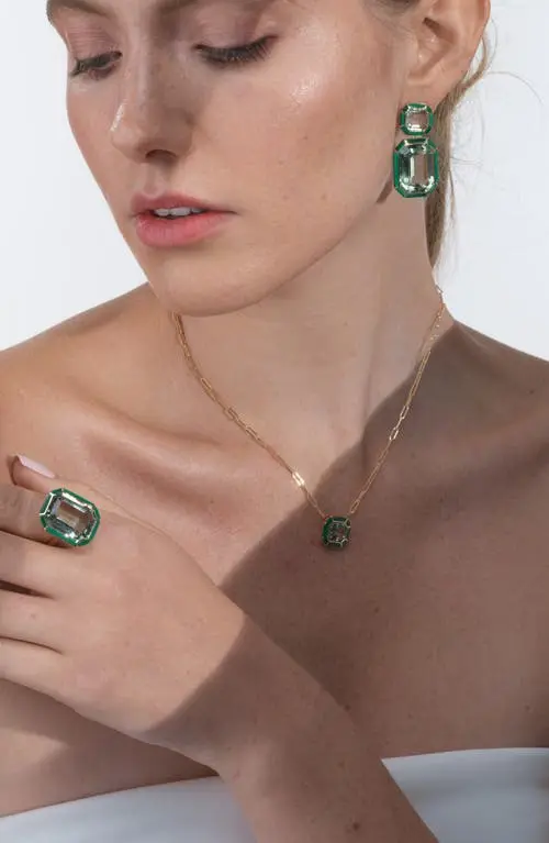 Goshwara Mélange Emerald-cut Drop Earrings - Translucent Green