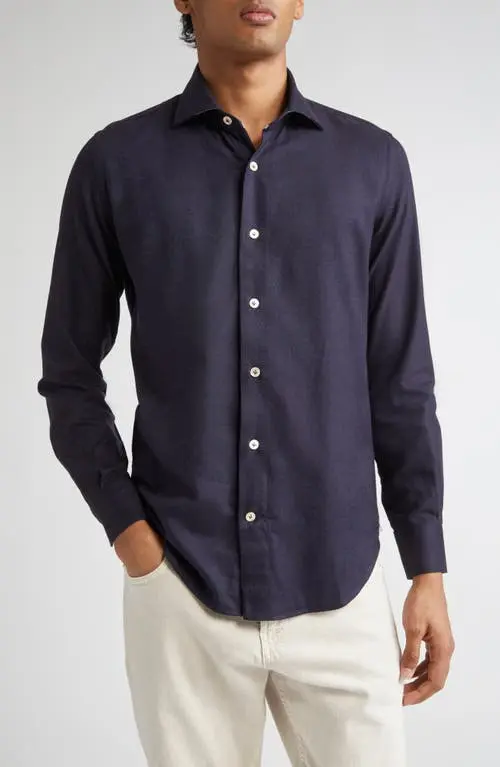 Eleventy Dandy Button-up Shirt - 11 Navy Blue
