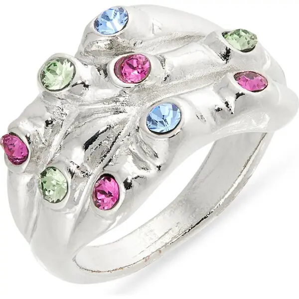 Collina Strada Stacked Crystal Ring - Silver Multi