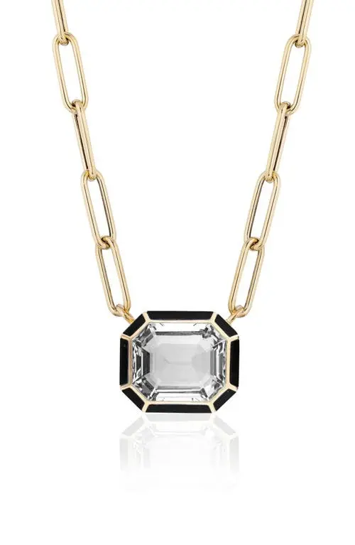 Goshwara Melange Emerald Cut Pendant Necklace - Rock Crystal/onyx