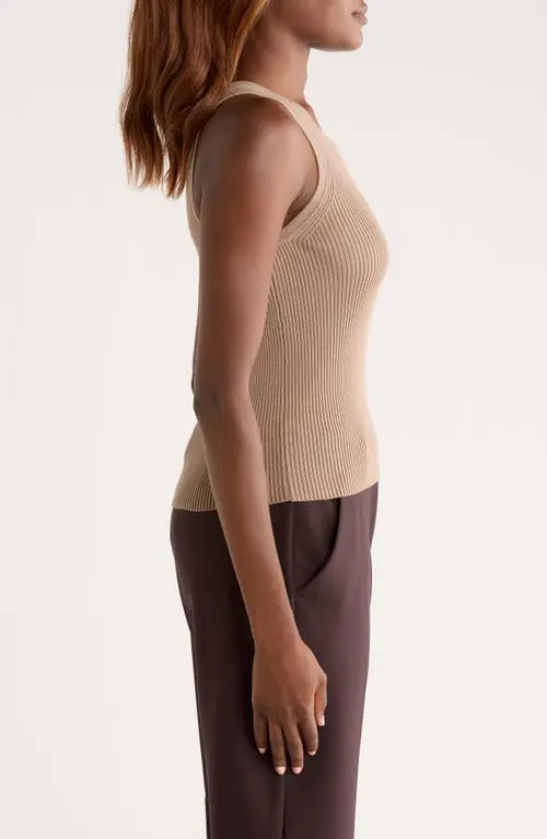 Max Mara Amburgo Cotton Rib Tank - Beige