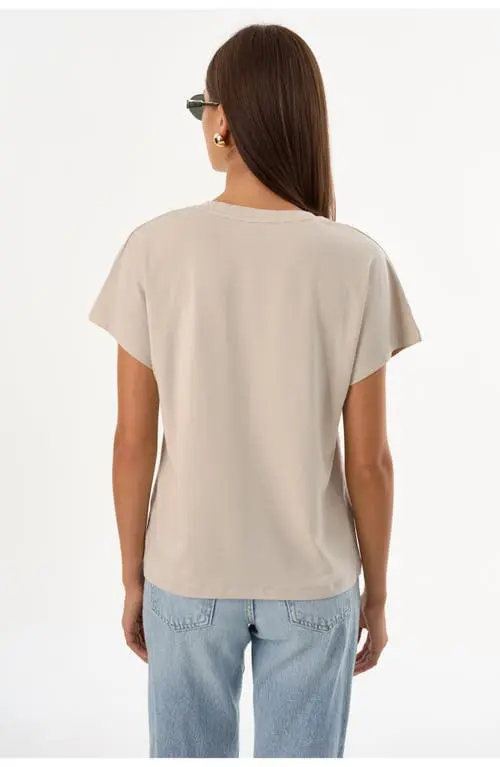 LAMARQUE Nerea Jersey V-neck Tee - Dove