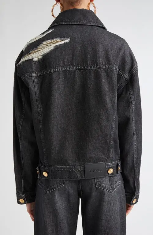 Versace Rip & Repair Denim Trucker Jacket