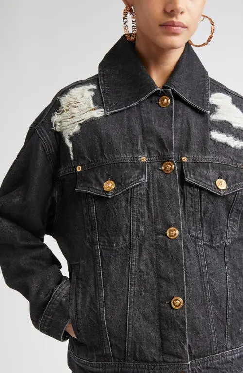 Versace Rip & Repair Denim Trucker Jacket