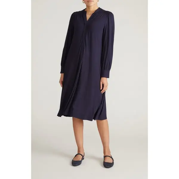 Universal Standard Long Sleeve Liquid Dress - Midnight Blue