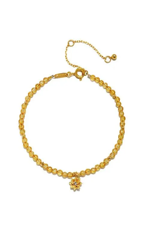 SATYA JEWELRY Citrine Lotus Bracelet - Yellow