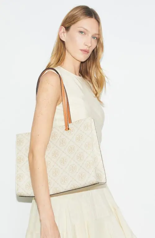 Tory Burch T Monogram Debossed Leather Tote