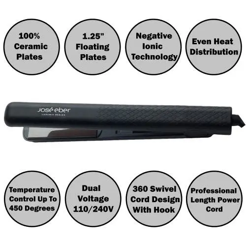 JOSE EBER 100% Pure Ceramic Flat Iron