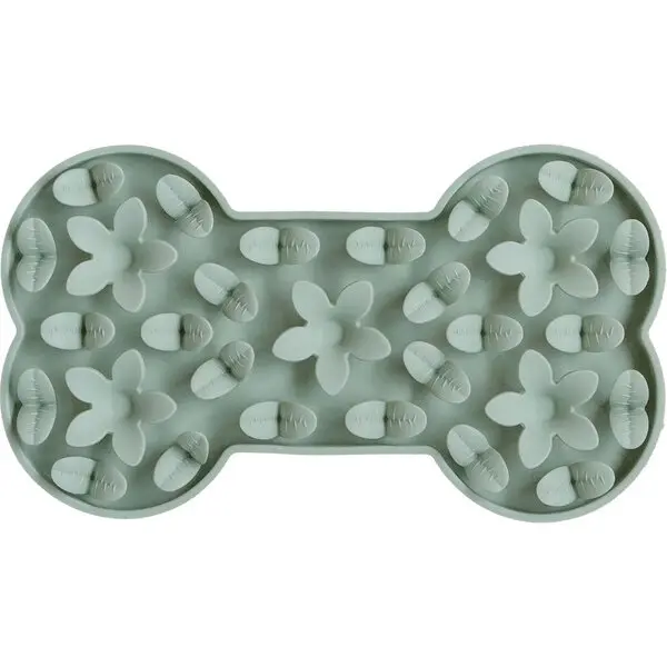 DEXYPAWS Enrichment Snuffle Mat Sage Bone Textured Dog Feeding Pad - Green