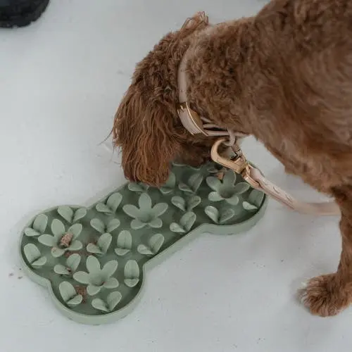 DEXYPAWS Enrichment Snuffle Mat Sage Bone Textured Dog Feeding Pad