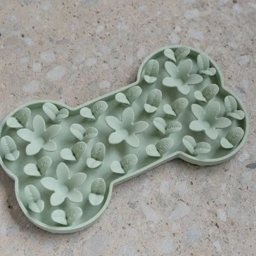 DEXYPAWS Enrichment Snuffle Mat Sage Bone Textured Dog Feeding Pad