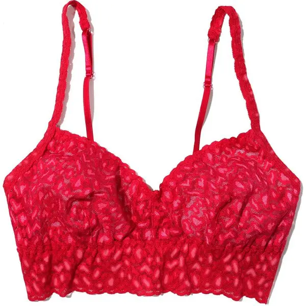 Hanky Panky Cross Dye Retro Lace Triangle Bralette - Berry Sangria/pink