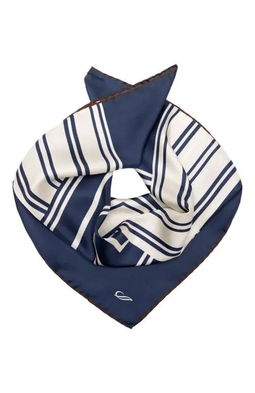 ELIZABETTA Lazio Geometric Print Neckerchief - Navy