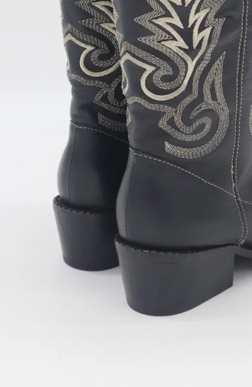 STIVALI NEW YORK Loyal Western Cowboy Boots - Black