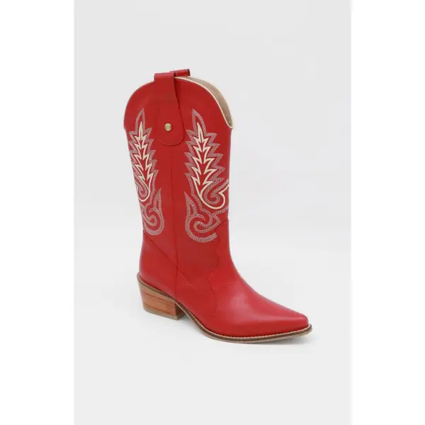 STIVALI NEW YORK Loyal Western Cowboy Boots - Red