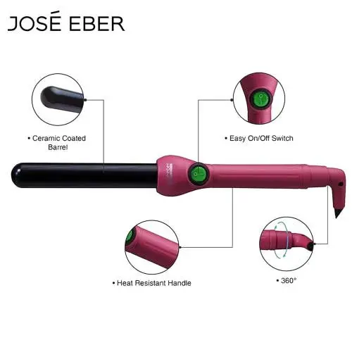 JOSE EBER Clipless Curling Iron 1 - Pink