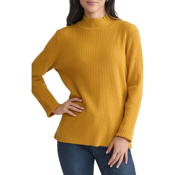 Jones New York Ribbed Mock Neck Sweater