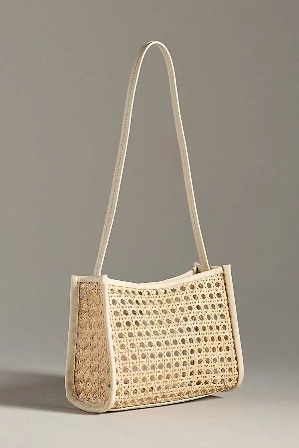 BEMBIEN Eliza Rattan Crossbody Bag - Cream