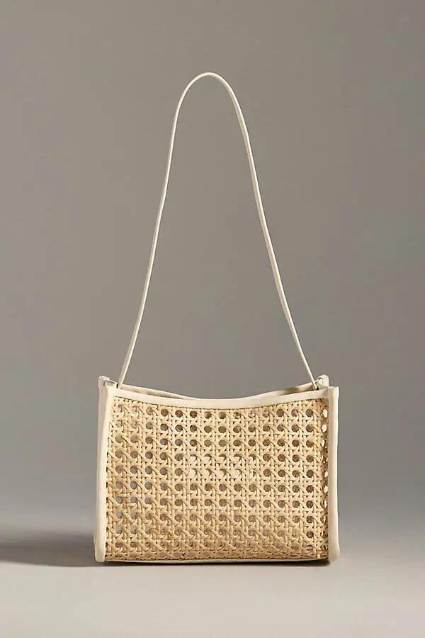 BEMBIEN Eliza Rattan Crossbody Bag - Cream