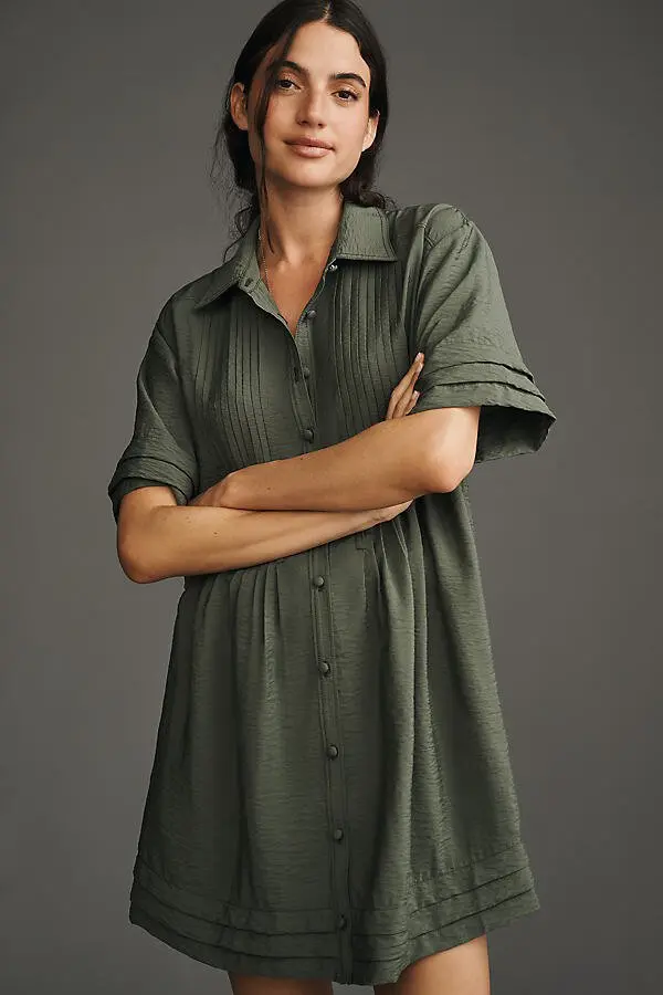 pilcro pintuck mini shirt dress Pintuck Mini Shirt Dress