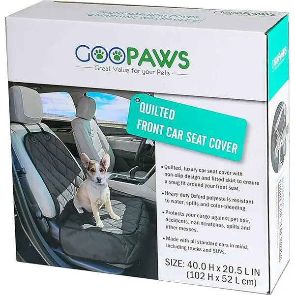 JESPET Goopaws Quilted Pet Front Car Seat Cover Black - Multicolored