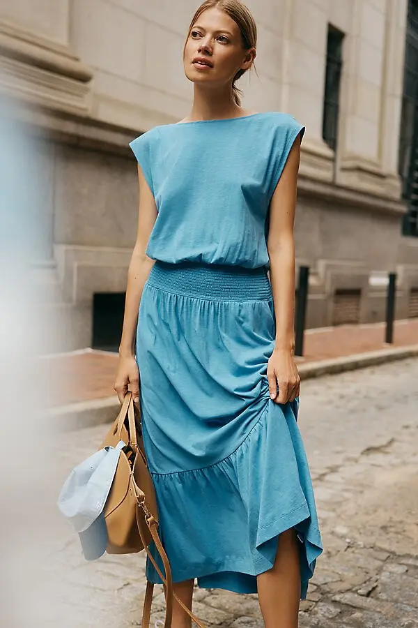 Nation Los Angeles Evonne Sleeveless Midi Dress - Blue | Editorialist