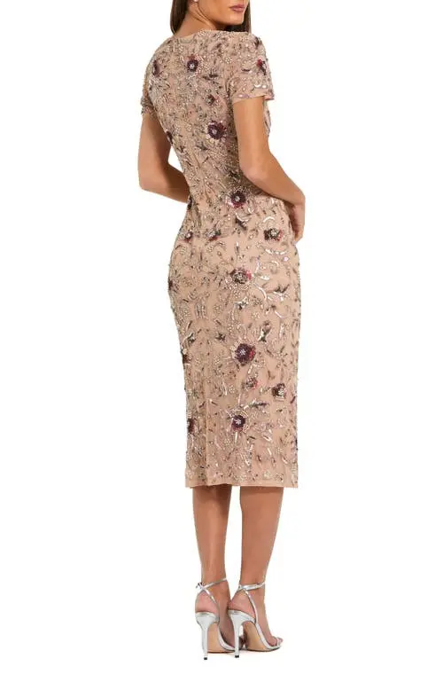 Mac Duggal Floral Embellished Midi Dress